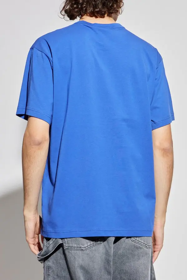 Versace Logo Printed Crewneck T-shirt - Blue