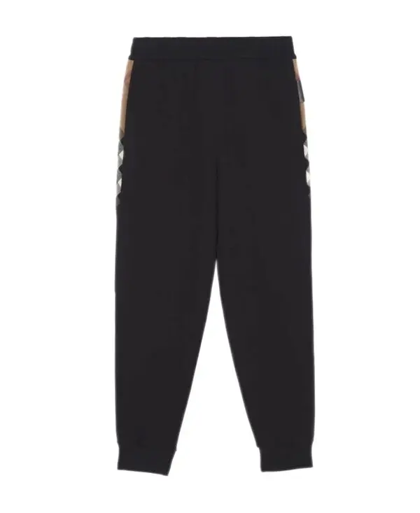 Burberry Check Paneled Track Pants - Black
