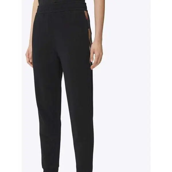 Burberry Check Paneled Track Pants - Black