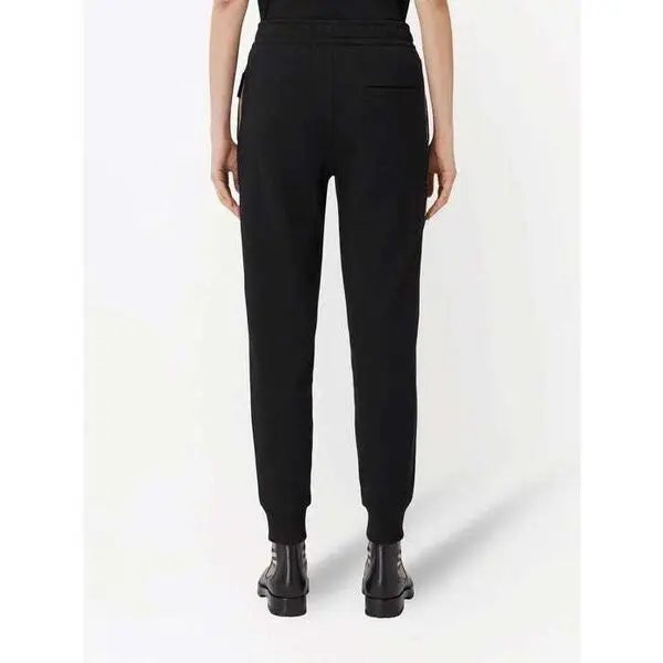 Burberry Check Paneled Track Pants - Black