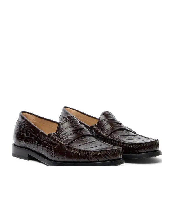 STUART WEITZMAN Lottie Loafer, Croc Effect - Black
