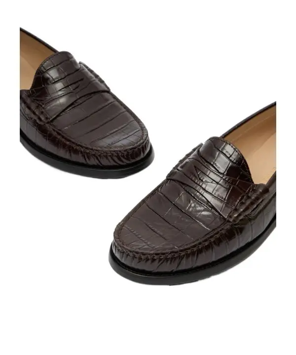 STUART WEITZMAN Lottie Loafer, Croc Effect - Black