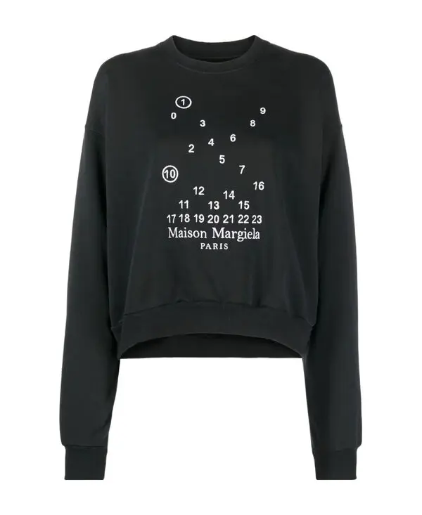 MAISON MARGIELA Digital Logo Print Crewneck Sweater