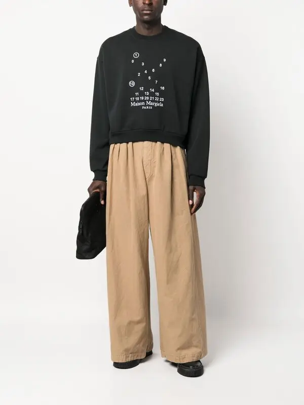 MAISON MARGIELA Digital Logo Print Crewneck Sweater