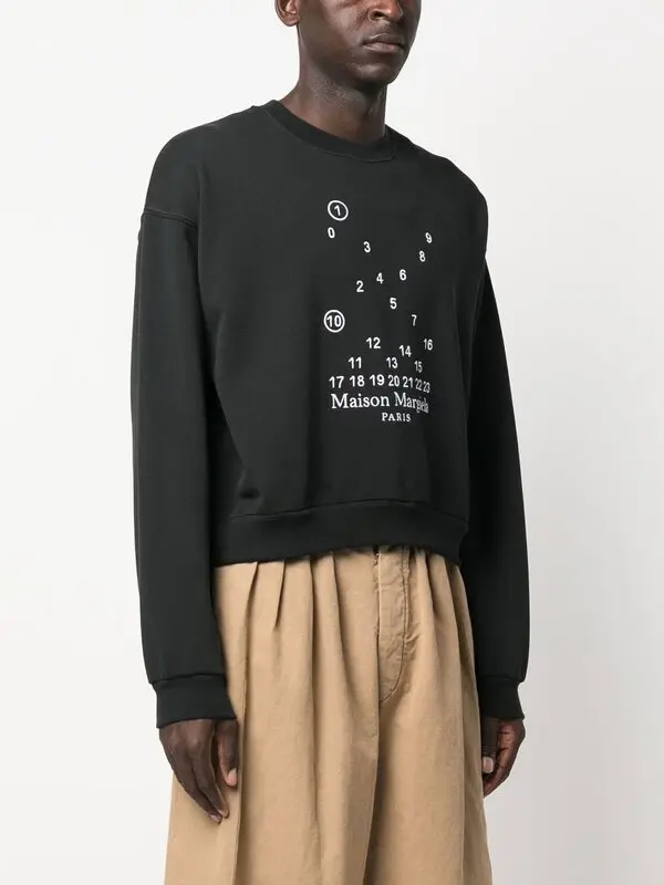 MAISON MARGIELA Digital Logo Print Crewneck Sweater