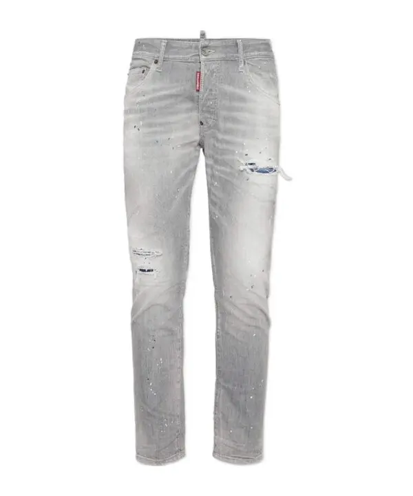 Dsquared2 Distressed Straight-leg Jeans - Grey
