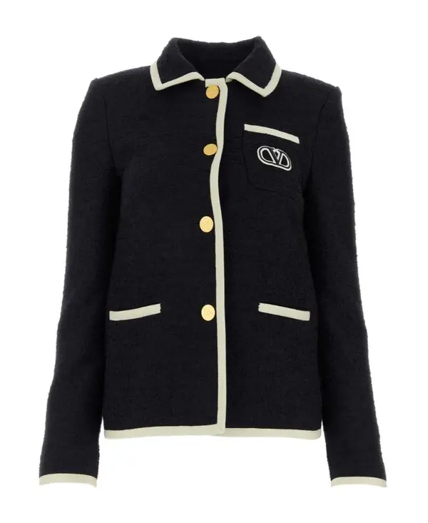 Valentino Garavani Logo Detailed Buttoned Jacket