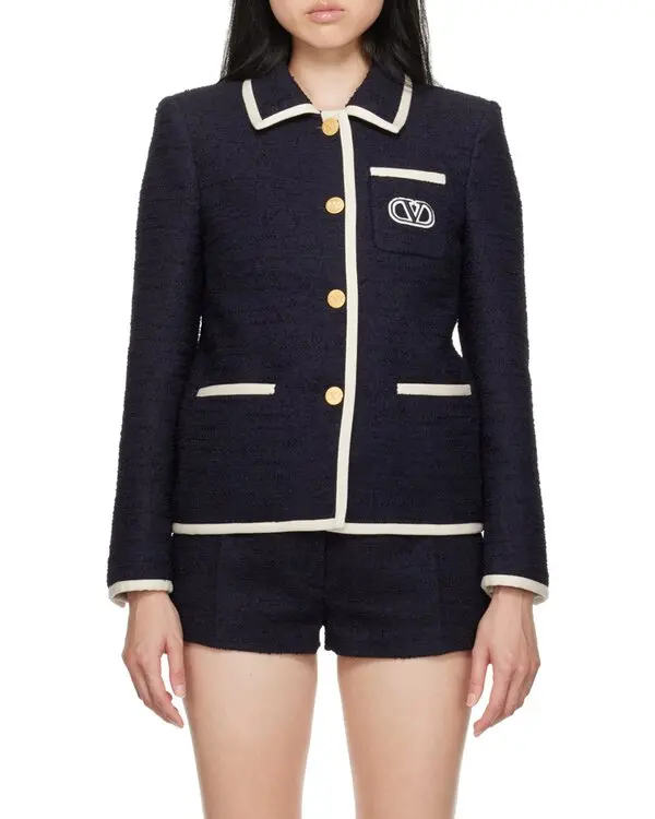 Valentino Garavani Logo Detailed Buttoned Jacket
