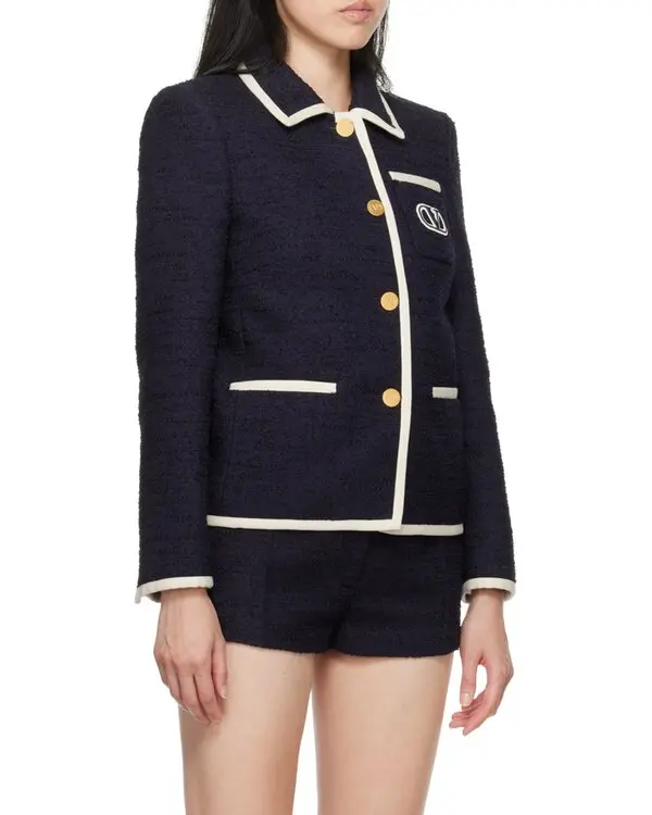 Valentino Garavani Logo Detailed Buttoned Jacket