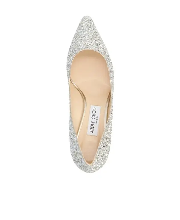 JIMMY CHOO Romy 60 Glitter Pumps - Gray