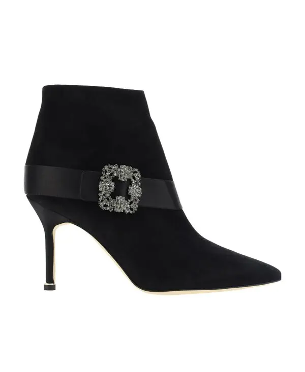 Manolo Blahnik Plinianu Buckle Embellished Ankle Boots