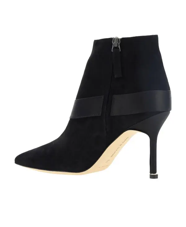 Manolo Blahnik Plinianu Buckle Embellished Ankle Boots
