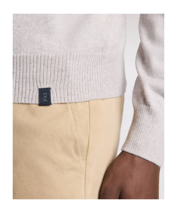 FAY Turtleneck Knitwear With Long Sleeves - Grey