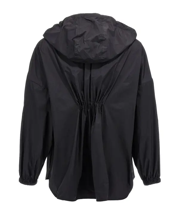 Moncler Zip-up Hooded Jacket With Ruffle Detail
