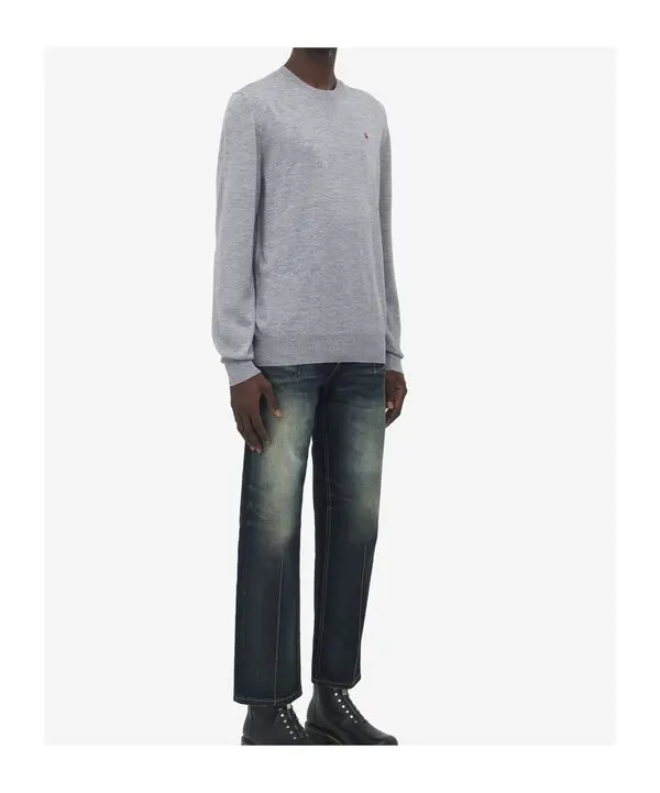 Alexander McQueen Merino Wool Inverted Skull Jumper - Grey