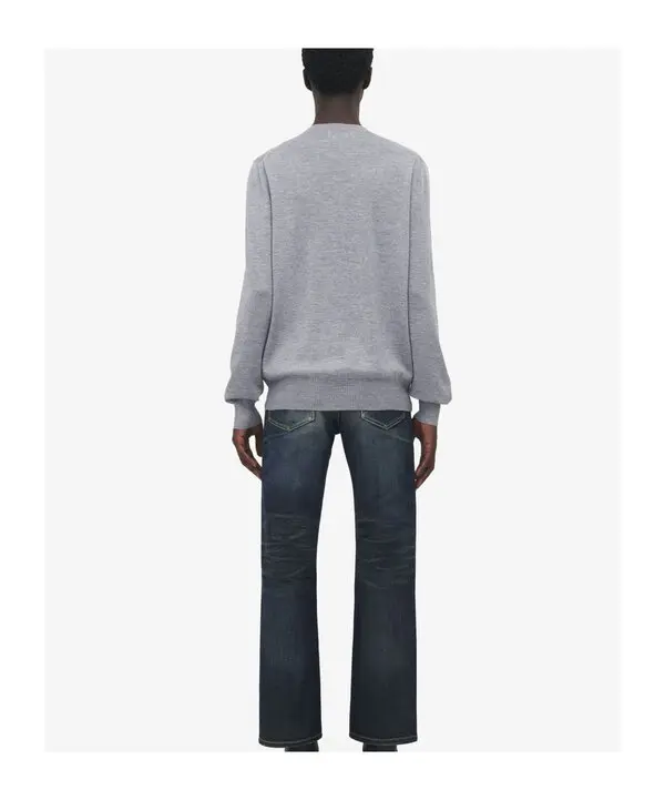 Alexander McQueen Merino Wool Inverted Skull Jumper - Grey