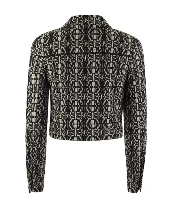 Max Mara All-over Monogram Zip-up Jacket - Black
