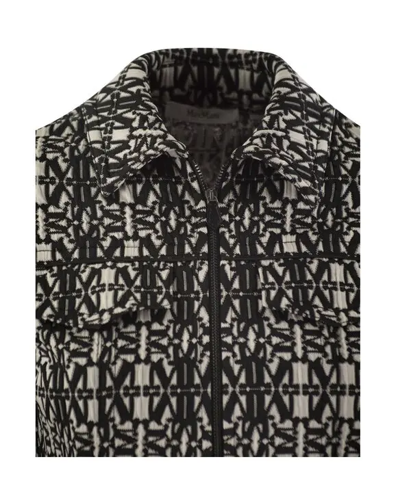 Max Mara All-over Monogram Zip-up Jacket - Black