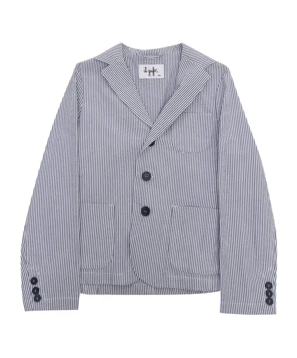 IL GUFO Single-breasted Striped Blazer - Gray