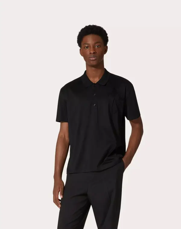 Valentino Garavani Button Detailed Straight Hem Polo Shirt