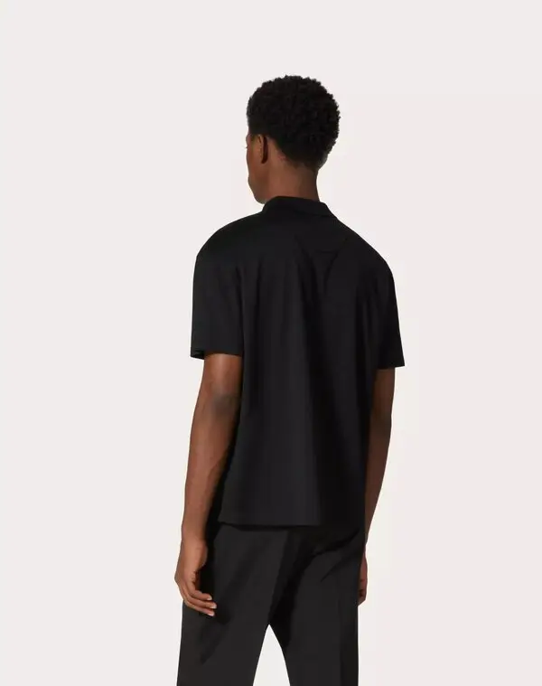 Valentino Garavani Button Detailed Straight Hem Polo Shirt