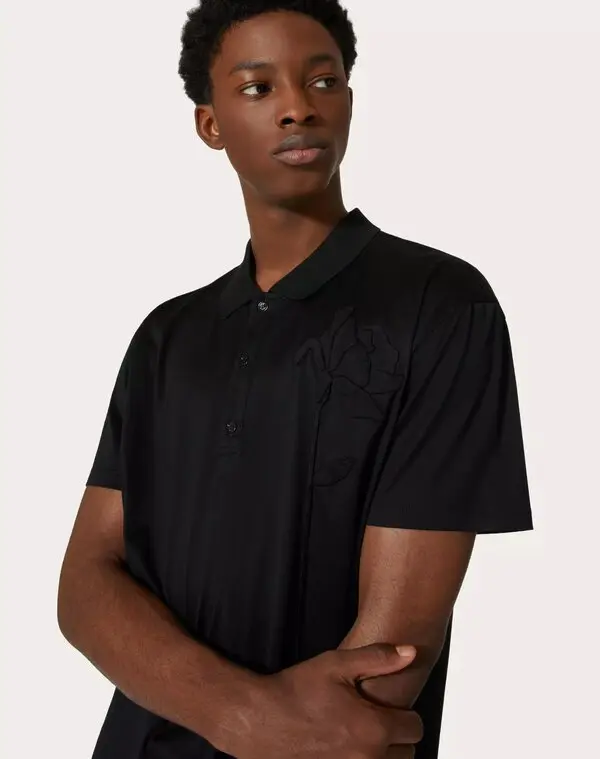Valentino Garavani Button Detailed Straight Hem Polo Shirt