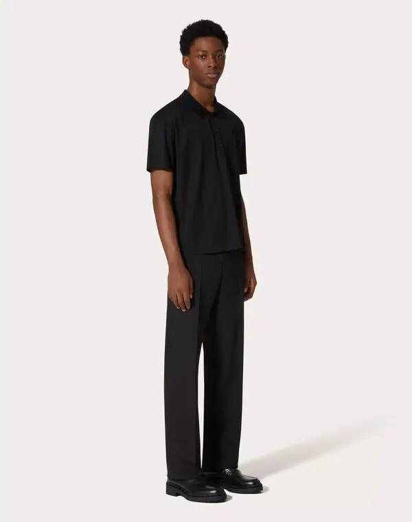 Valentino Garavani Button Detailed Straight Hem Polo Shirt