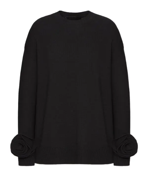Valentino Garavani Rose Embellished Crewneck Jumper