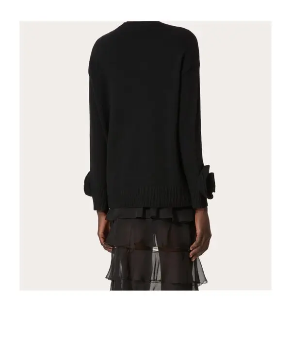 Valentino Garavani Rose Embellished Crewneck Jumper