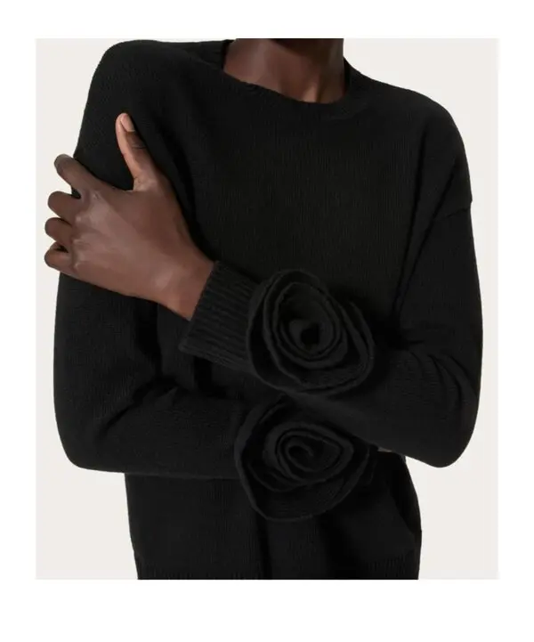Valentino Garavani Rose Embellished Crewneck Jumper