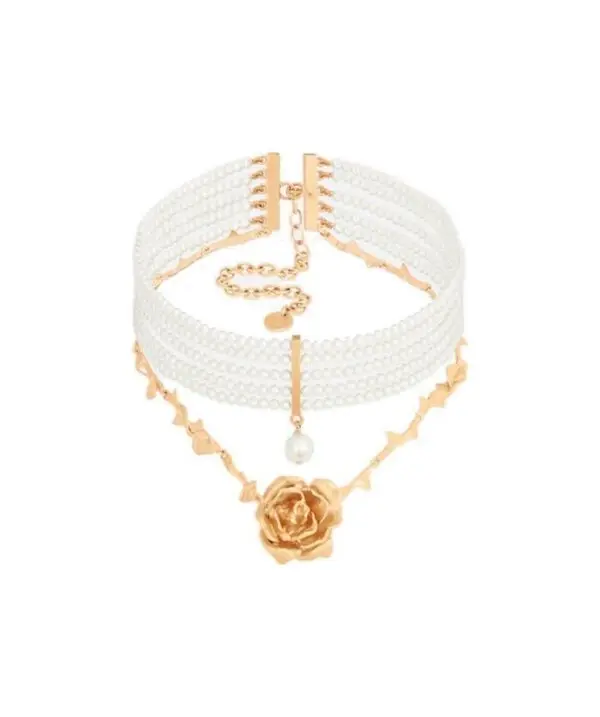 Dior Dream Necklace With Pearl And Rose Motif - White