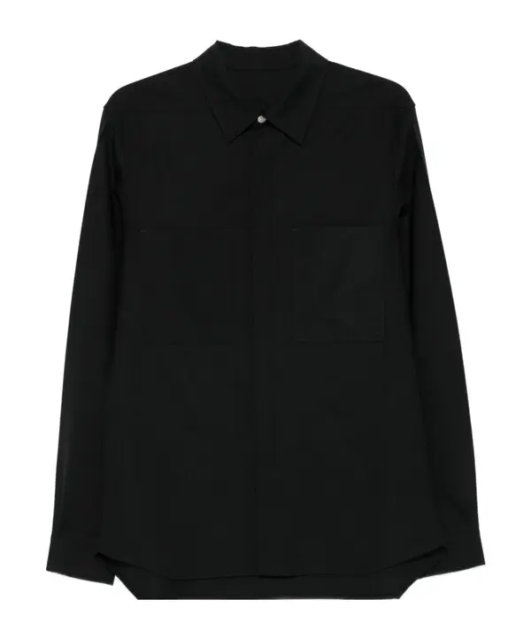 Rick Owens Double-pocket Long-sleeve Shirt - Black