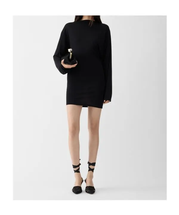 Jacquemus La Robe Mistral Draped Mini Dress - Black