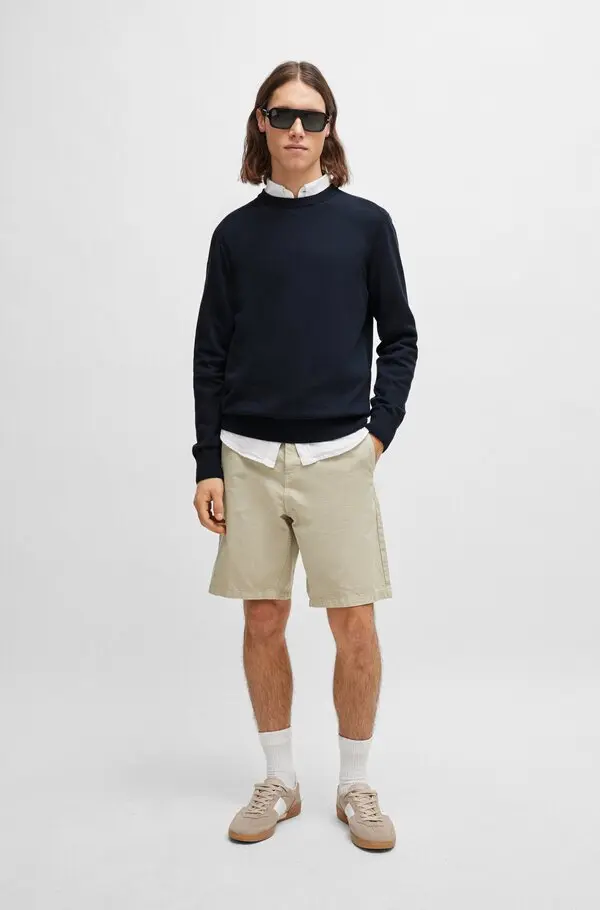 Hugo Boss Logo-embroidered Ribbed Jumper - Black