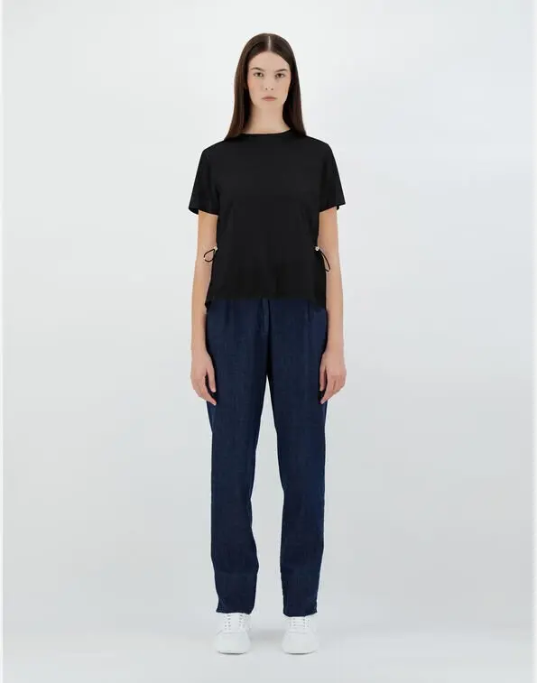 Herno Contrast-panel Drawstring Waist T-shirt
