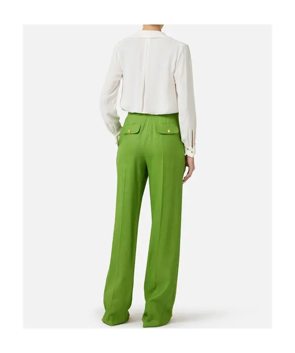 Elisabetta Franchi Embellished Georgette Blouse With Tassels - Ivory