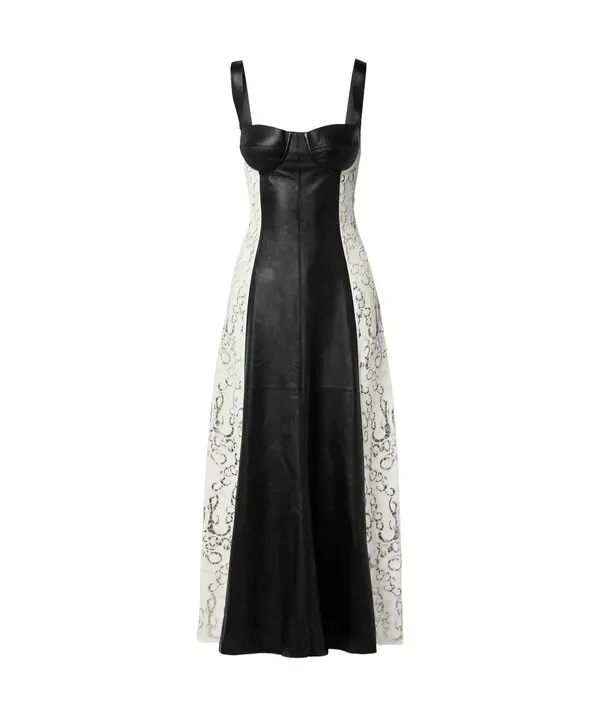 Gabriela Hearst Abami Patchwork Lace Maxi Dress
