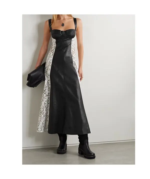 Gabriela Hearst Abami Patchwork Lace Maxi Dress
