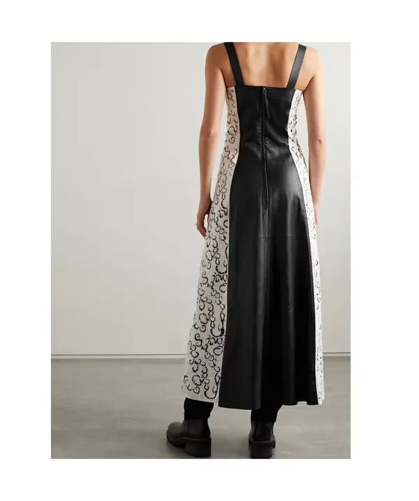 Gabriela Hearst Abami Patchwork Lace Maxi Dress