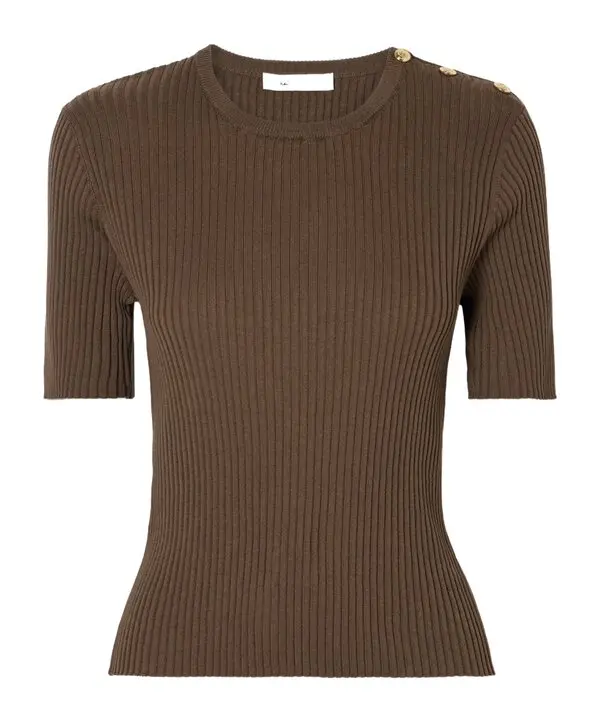 BLAZÉ MILANO Ribbed Crew Neck Short Sleeve Knitwear