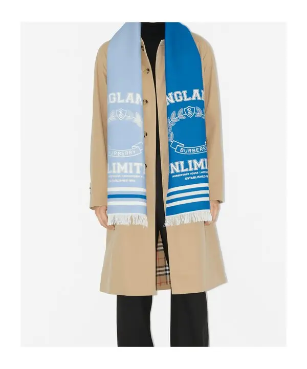 Burberry College Graphic Wool Silk Jacquard Scarf