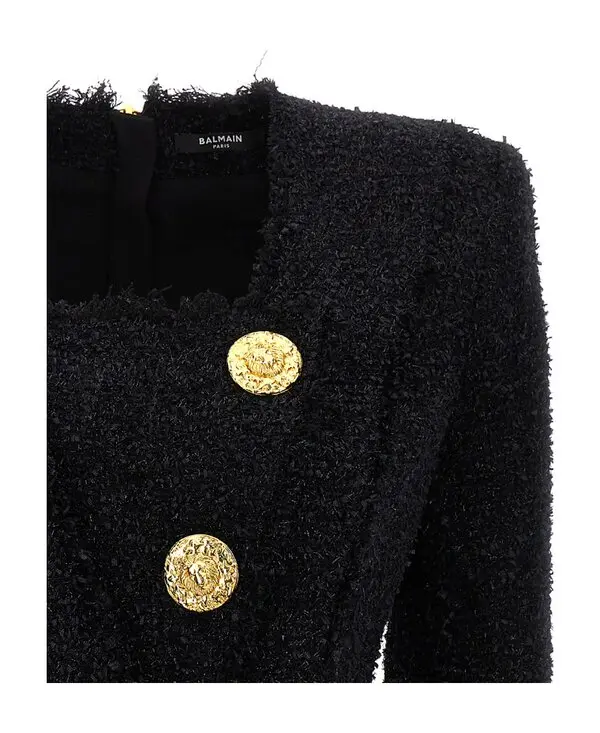 Balmain Glitter Detail Tweed Mini Dress