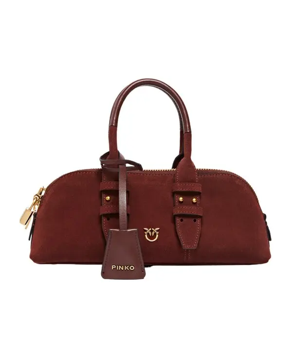 Pinko Bowling Baguette Zipped Shoulder Bag - Brown