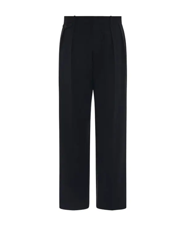 THE ROW Pleated Straight-leg Tailored Trousers - Black