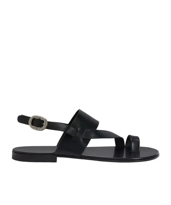 GIUSEPPE ZANOTTI Hezra Buckled Thong Sandals - Black