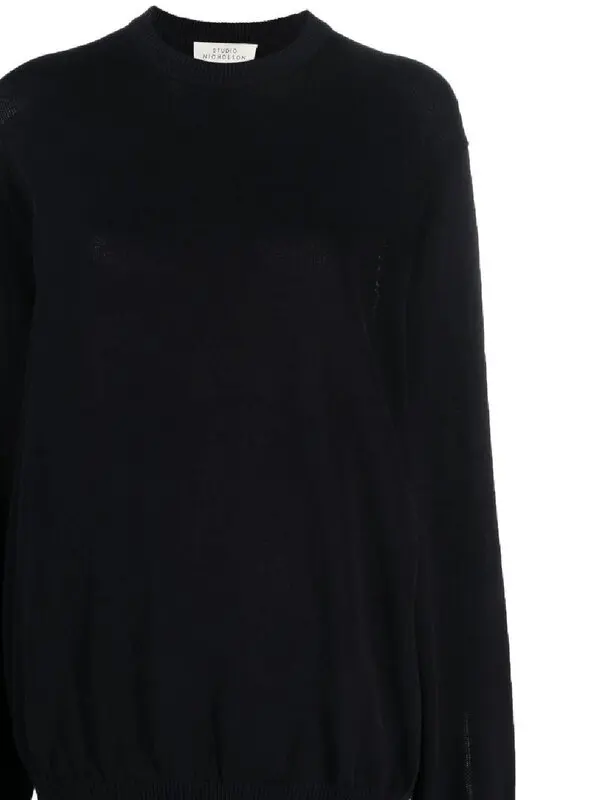 Studio Nicholson Fine-knit Cotton Jumper - Black