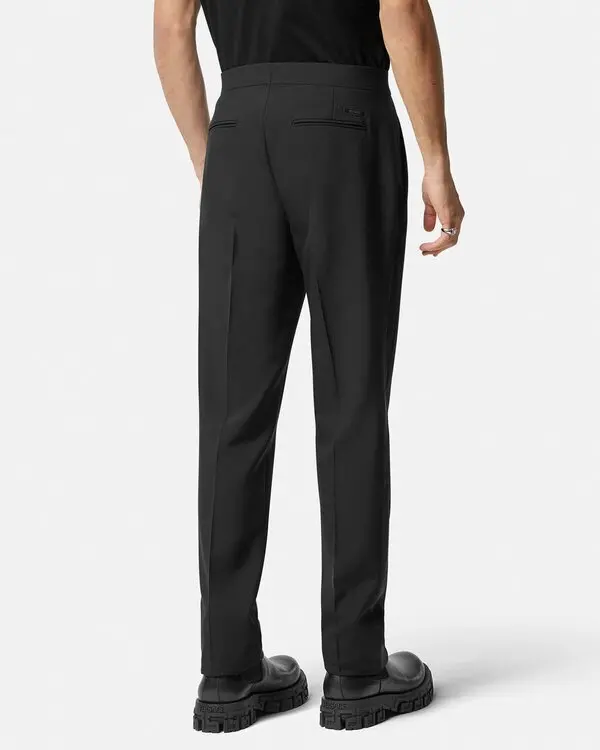 Versace Logo-appliqué Tapered-leg Chino Trousers