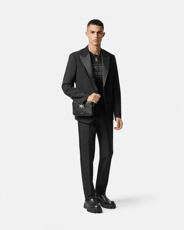 Versace Logo-appliqué Tapered-leg Chino Trousers