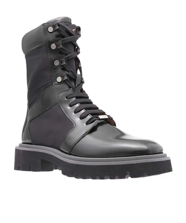 FERRAGAMO Round Toe Lace-up Boots