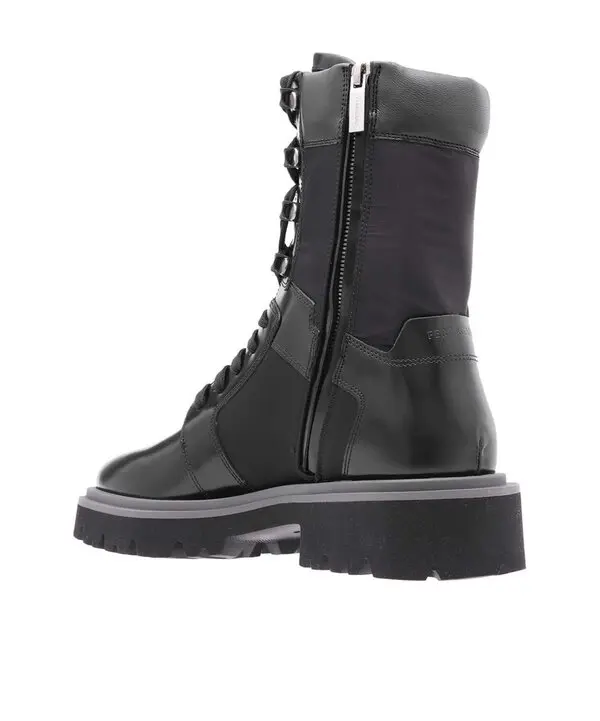 FERRAGAMO Round Toe Lace-up Boots